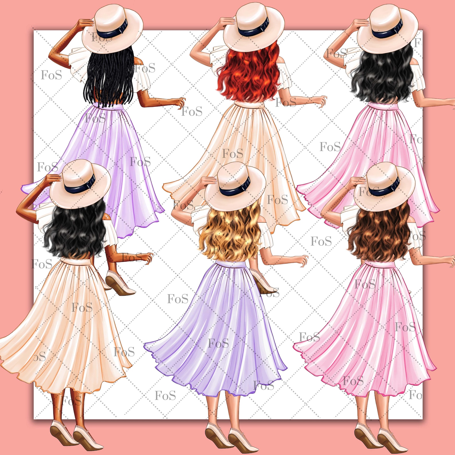 Spring Clipart Fahion Girl Clipart Shopping Clipart Fashion Blogger ...
