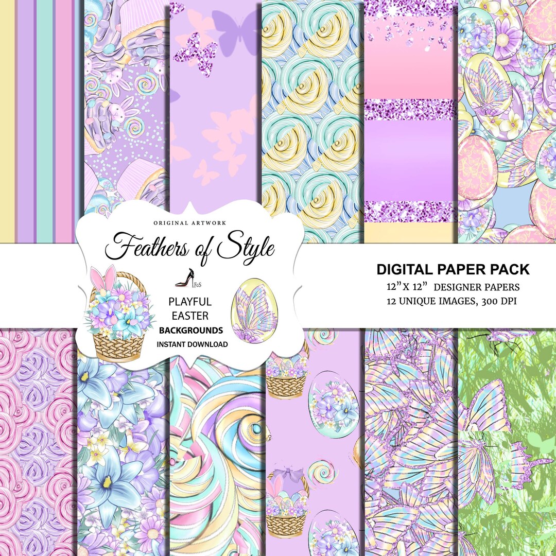 Spring Digital Paper Easter Background Spring Patterns Easter Print ...