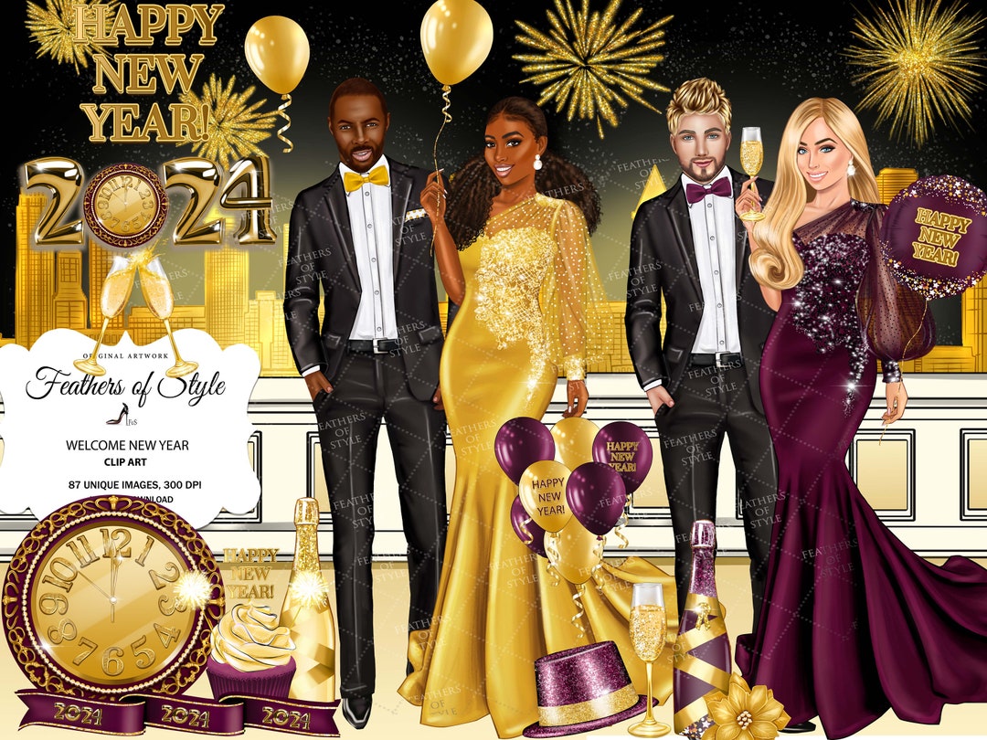 New Year Clipart, Party Clipart, NYE Clip Art, New Years Eve Clipart ...