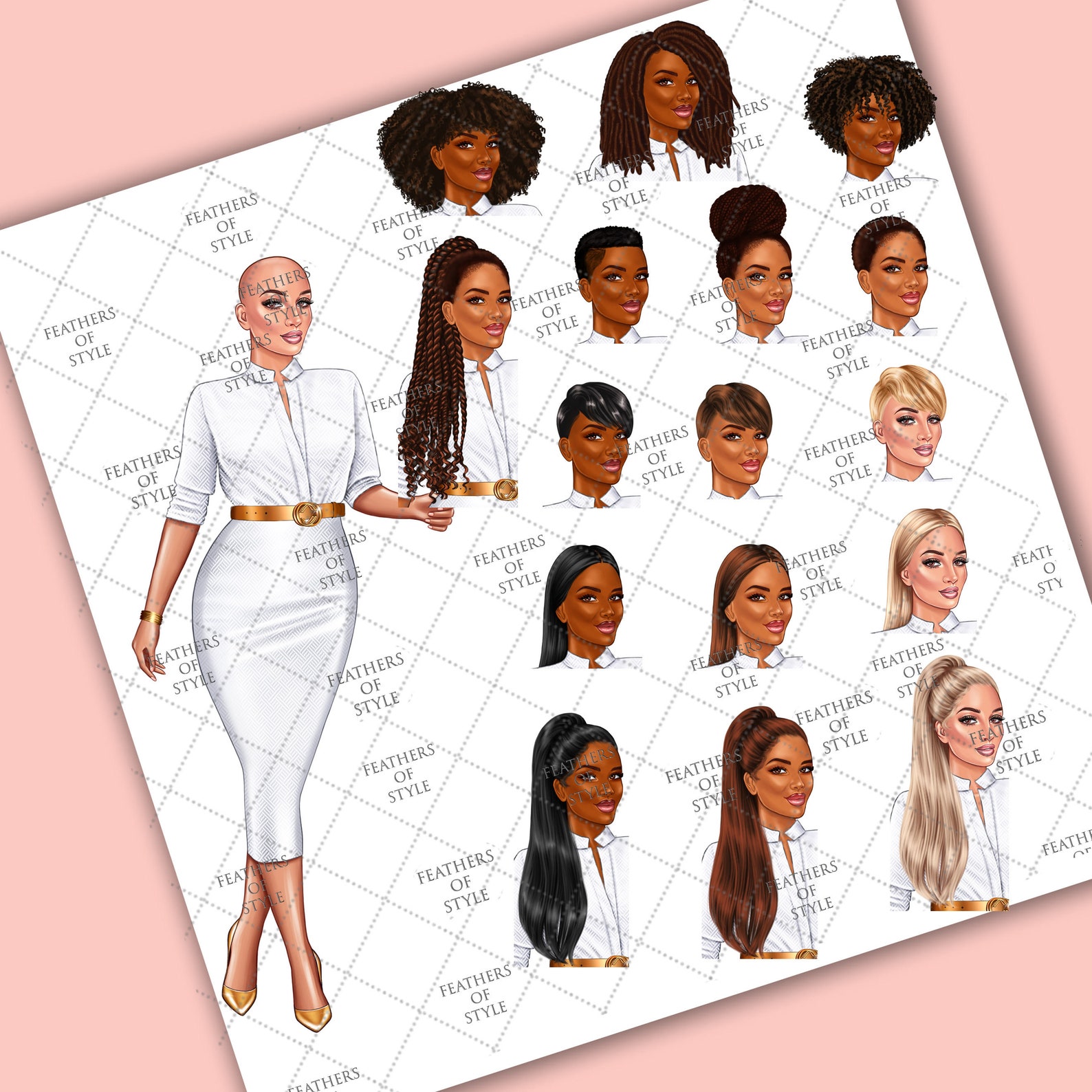 Women in White Clipart, Fashion Girls Clipart, Ladies I White Dress ...