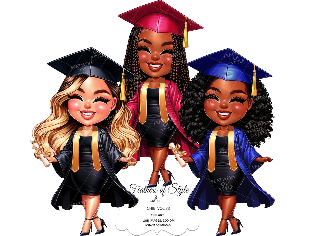 Chibi Graduation Clipart, Graduating Chibi Planner Stickers, School ...
