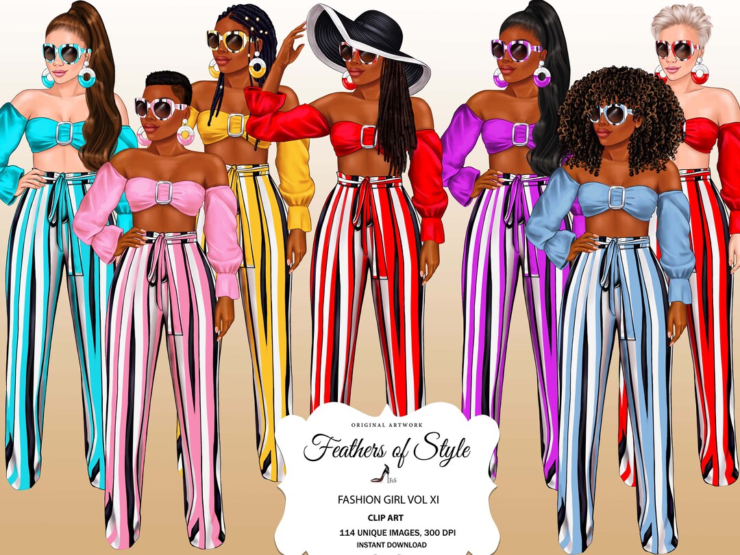 Fashion Girl Clipart, Fashion Illustration, Fashionable Women Clipart ...