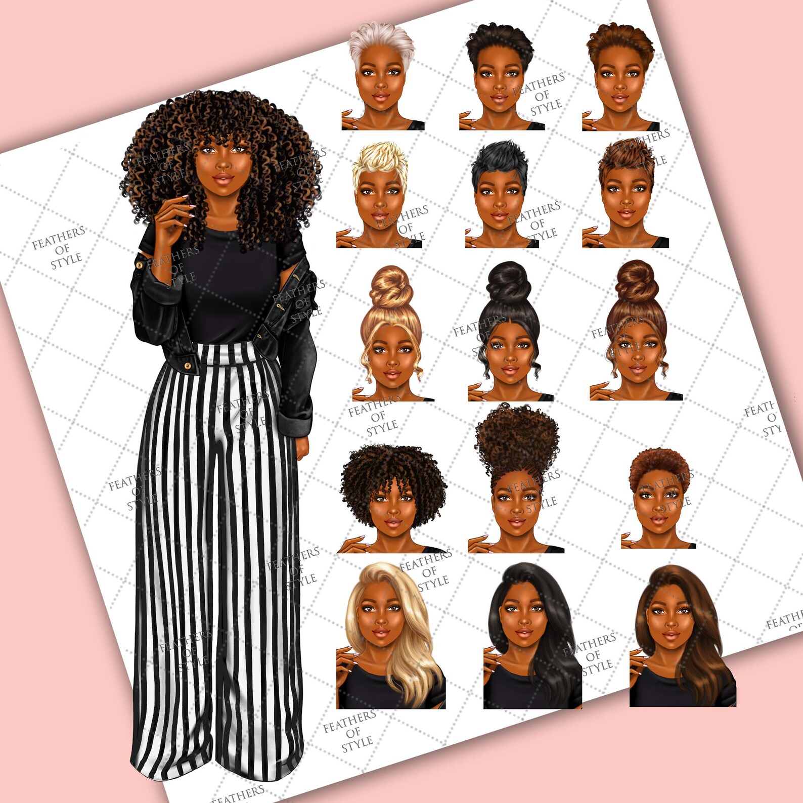 Women in Black Clipart, Fashion Girls Clipart, Little Black Dress ...