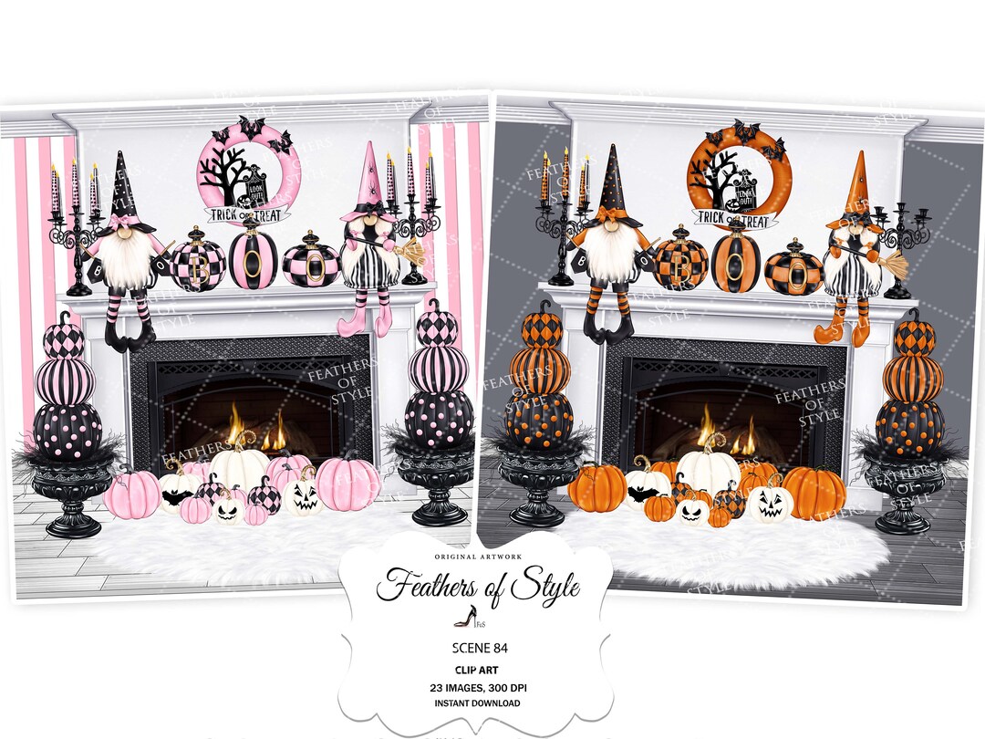 Halloween Scene, Halloween Clipart, Halloween Illustration, Halloween ...