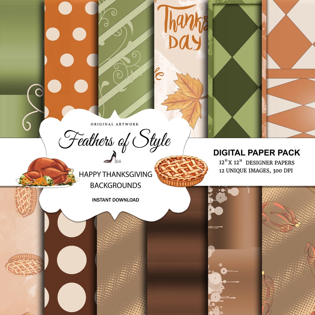 Thanksgiving Digital Paper, Autumn Digital Paper, Fall Digital Paper ...