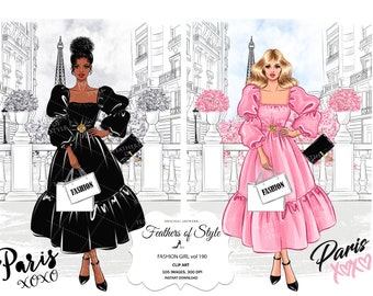 Paris Girls Clipart Spring Fashion Clipart Fashion Girl Clipart ...