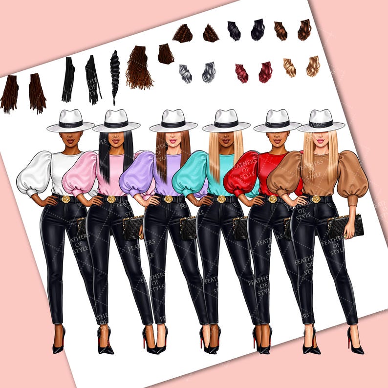 Paris Girls Clipart Spring Fashion Clipart Fashion Girl Clipart ...