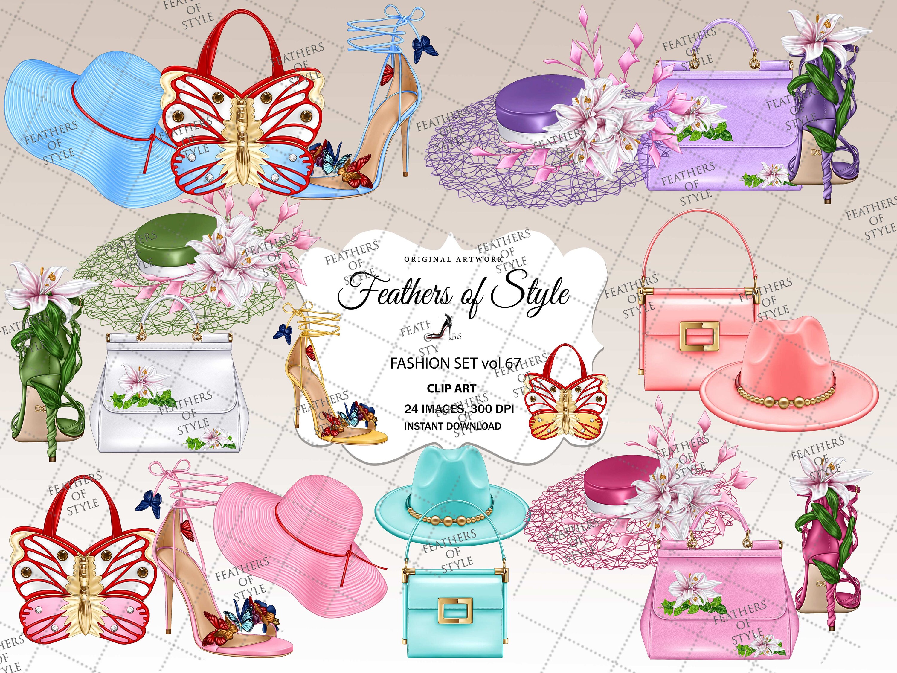 Fashion accessories clipart Fashion clipart Fashion | Etsy