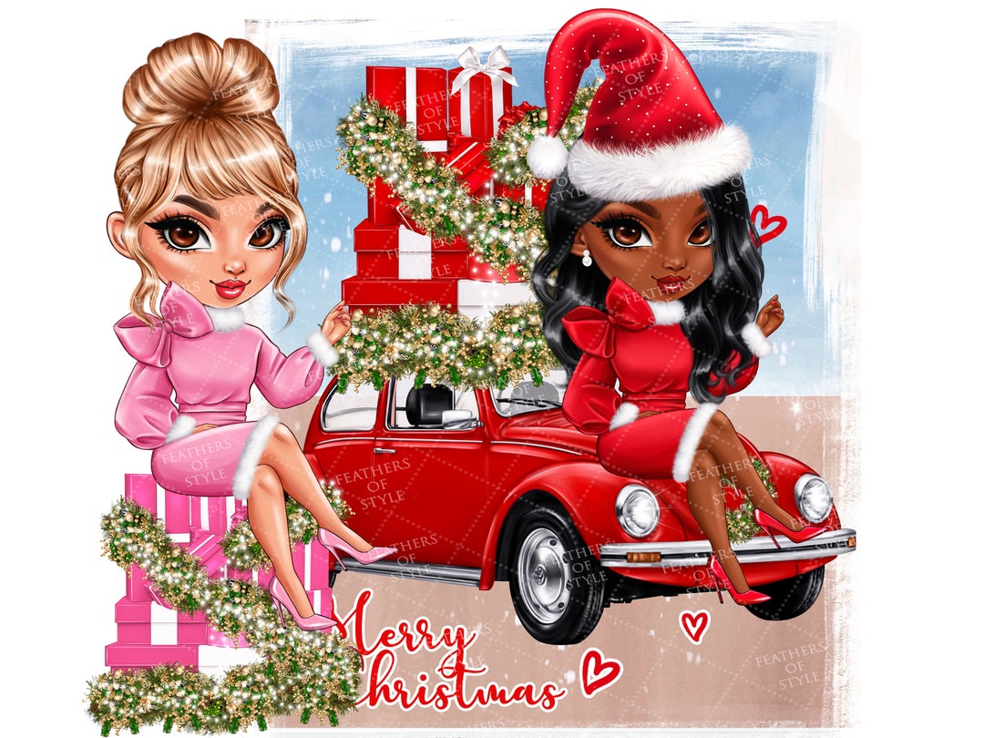 Christmas Chibi Doll Clipart, Xmas Chibi Doll Clipart, Merry Christmas ...