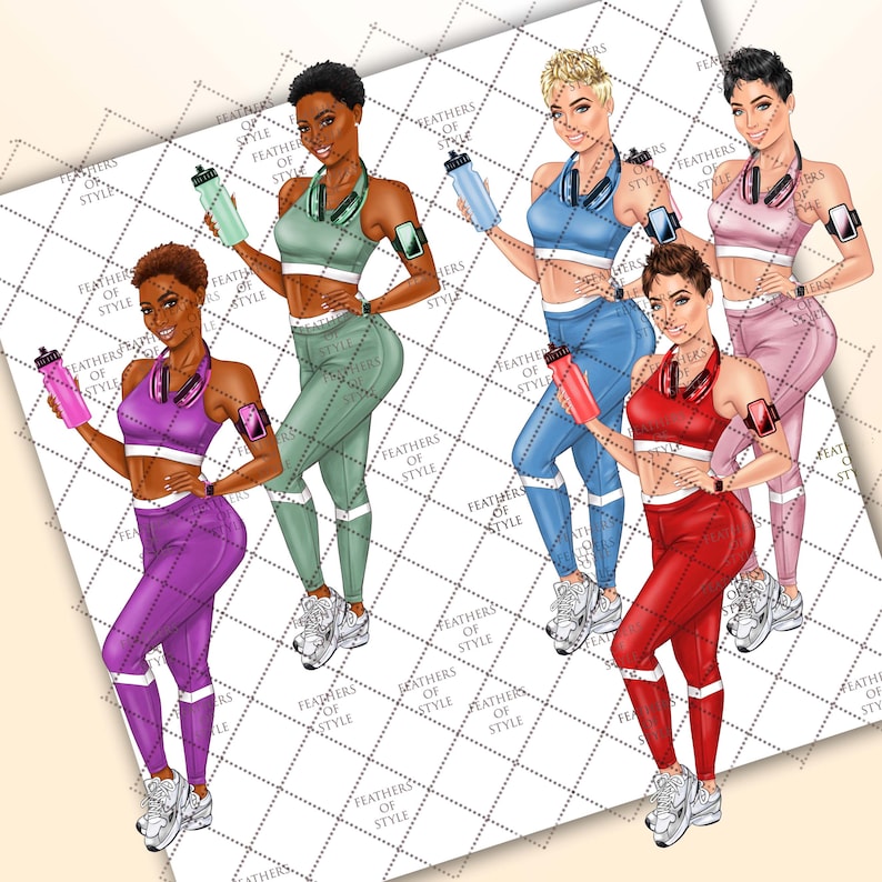 Sport Clipart, Sport Girl Clipart, Gym Girl Clipart, Fitness ...