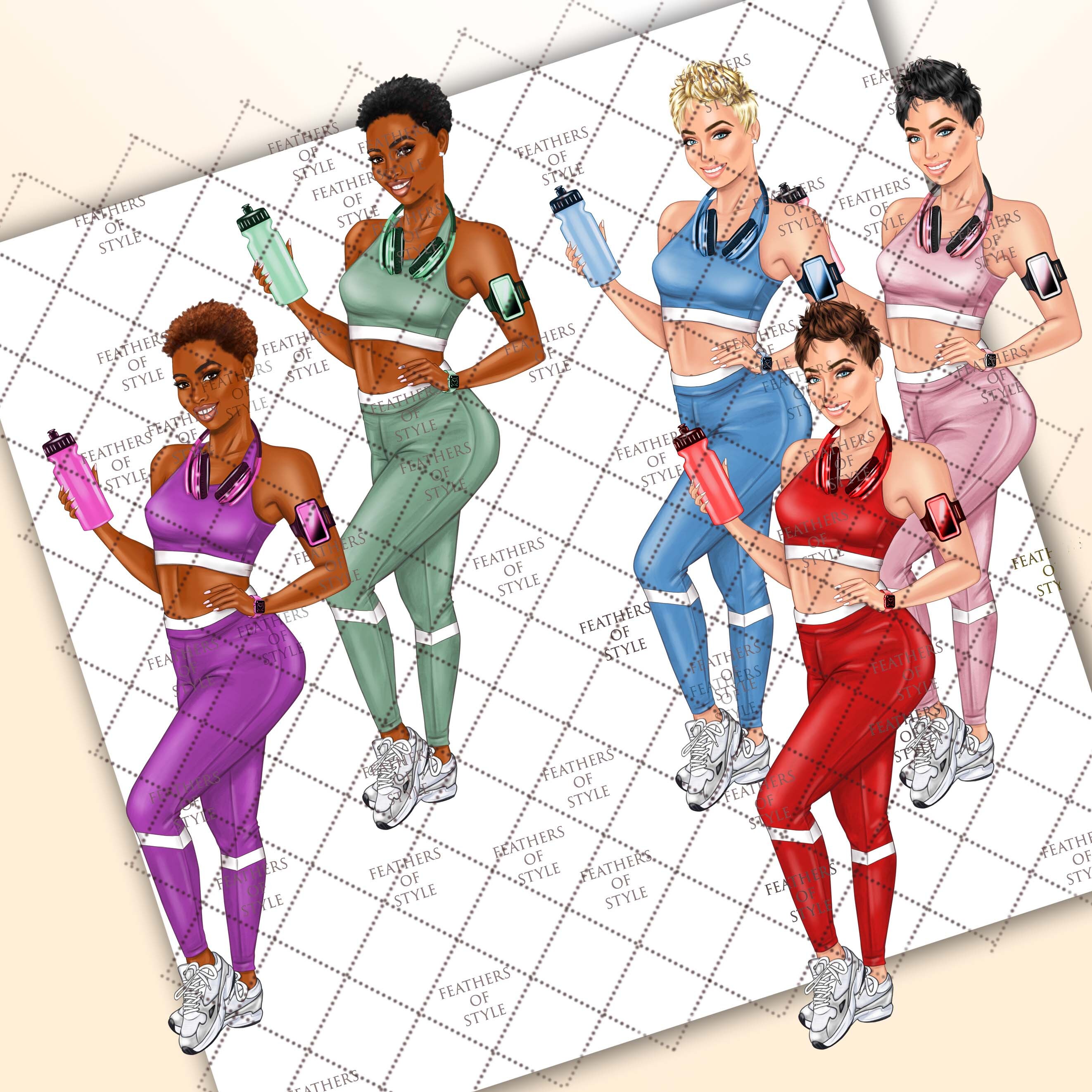 Sport Clipart Sport Girl Clipart Gym Girl Clipart Fitness - Etsy UK
