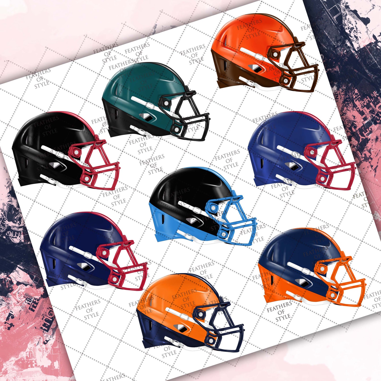 Football Helmet Clipart Football Clipart Football Numbers - Etsy