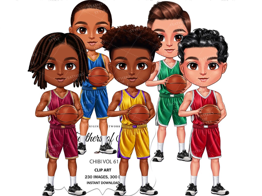 Basketball Chibi Man Clipart, Sport Chibi Man Clipart, Basketball ...