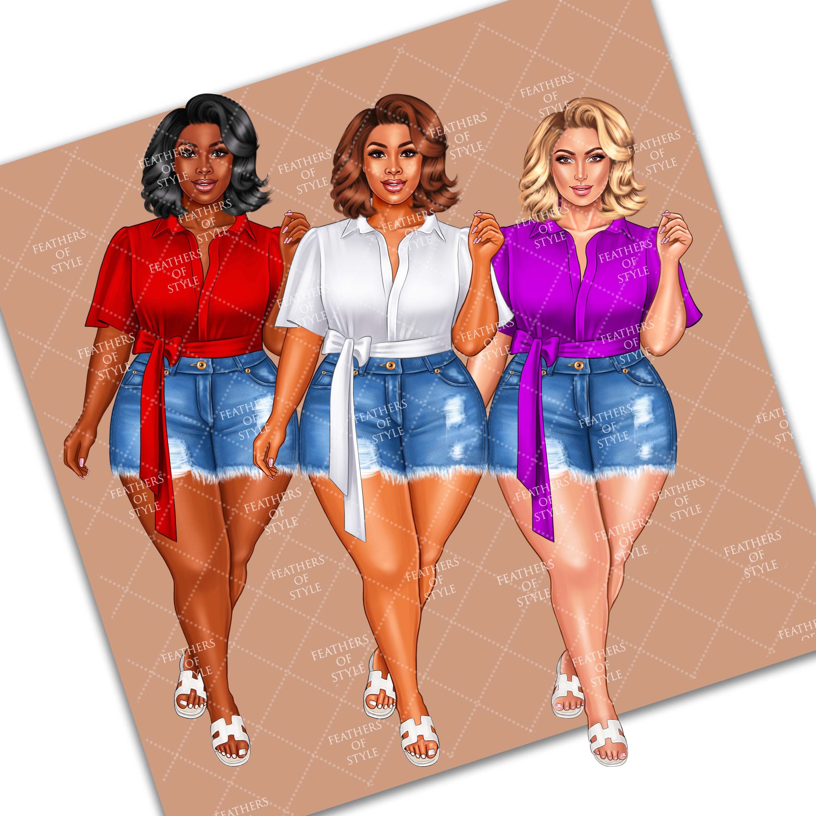 Fashion Girl Clipart, Fashion Illustration, Boss Lady Clipart, Curvy ...