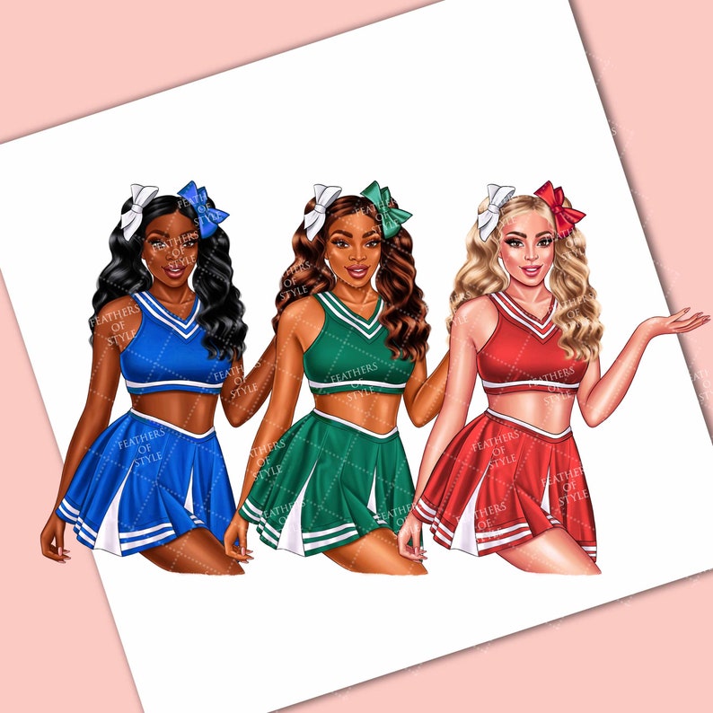 Cheerleaders Clipart Sports Team Clipart Girl Team Clipart - Etsy