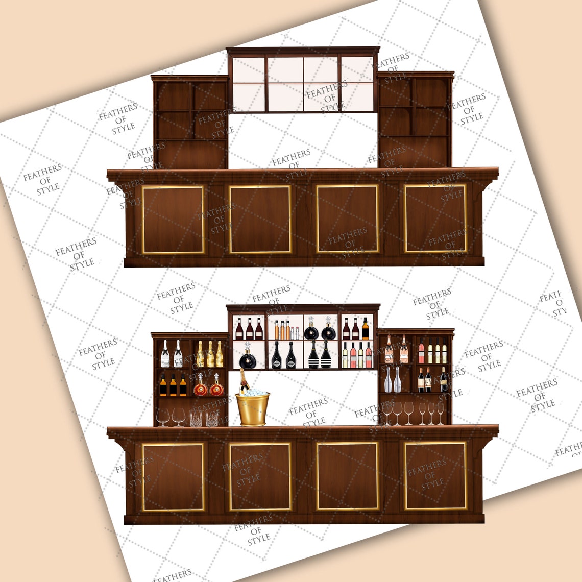 Bar scene Bar illustration Bar clipart Bar background | Etsy