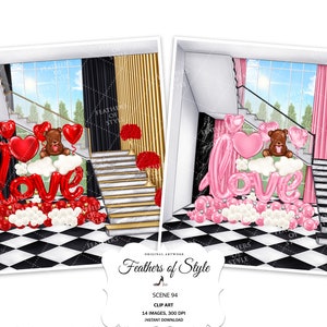Valentine Scene, Valentine Illustration, Stairs Scene, Stairs ...