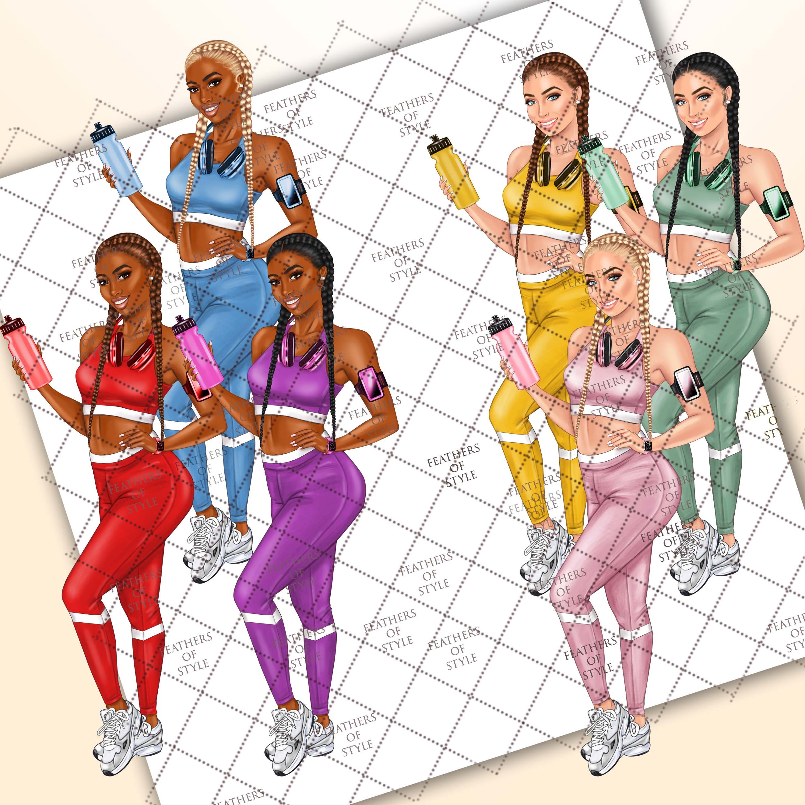 Sport Clipart, Sport Girl Clipart, Gym Girl Clipart, Fitness ...