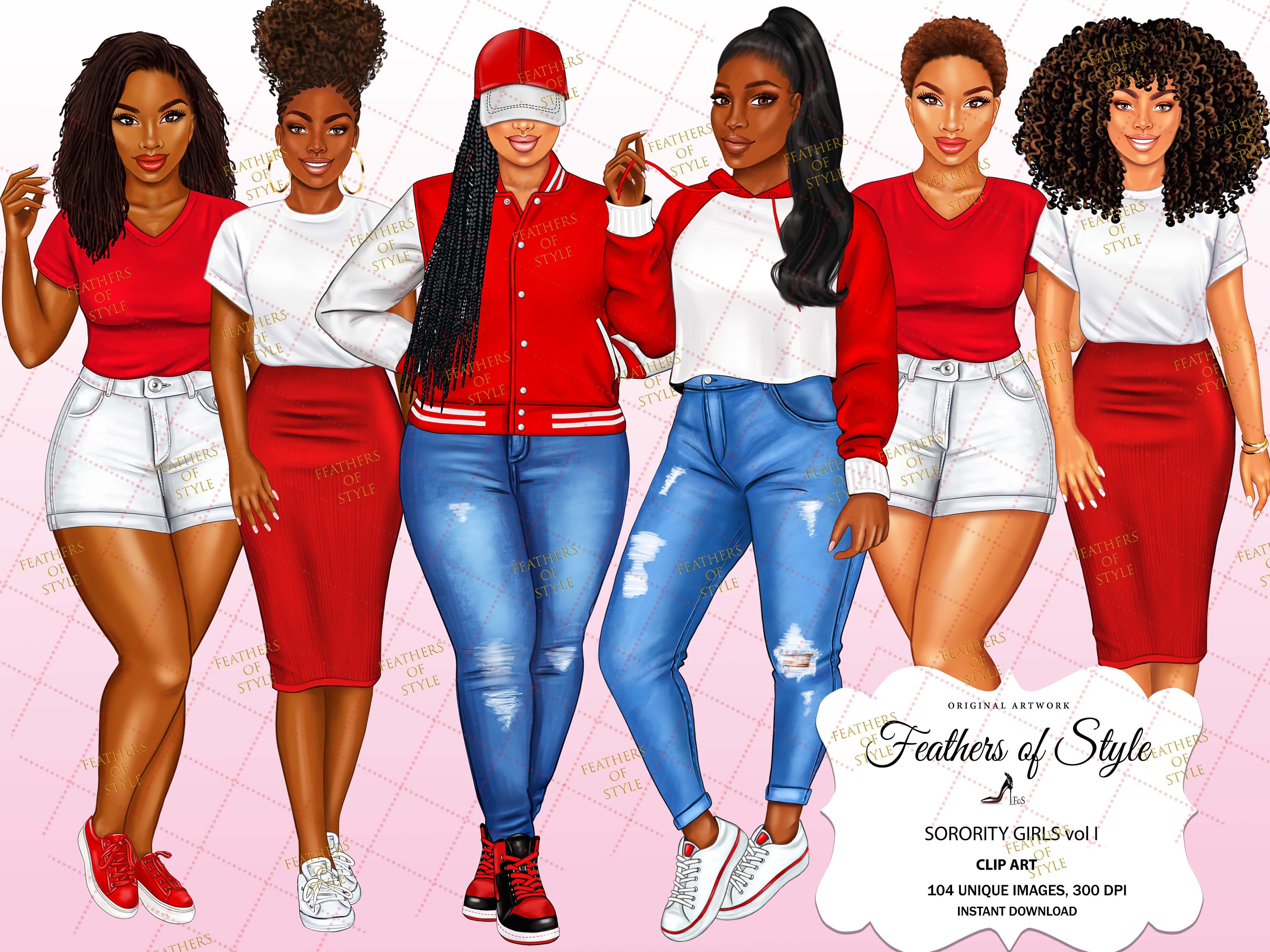 Sorority Clipart Sisterhood Clipart Afro Girls Clipart Girl - Etsy