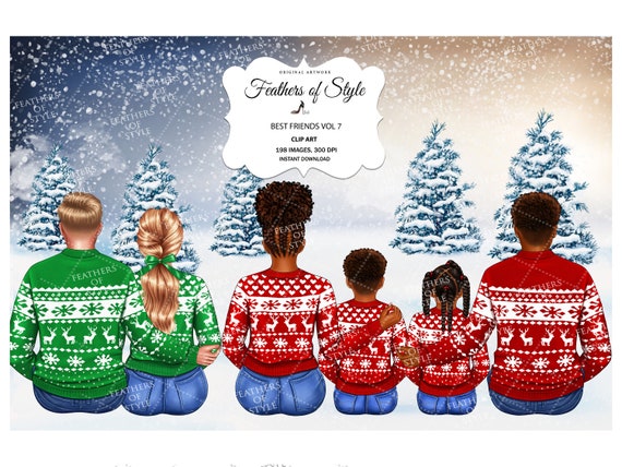 Christmas Family Clipart Best Friends Clipart Family - Etsy