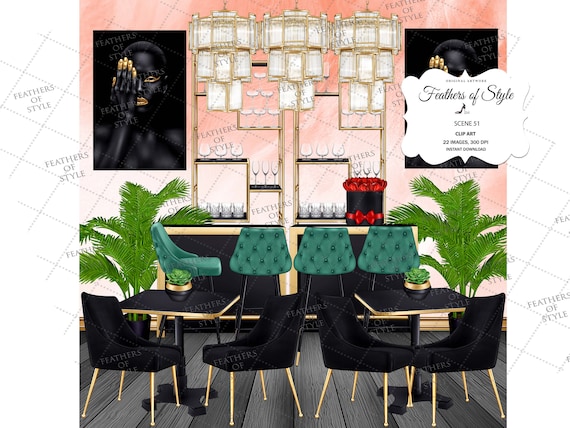 Bar Scene Bar Illustration Bar Clipart Bar Background - Etsy