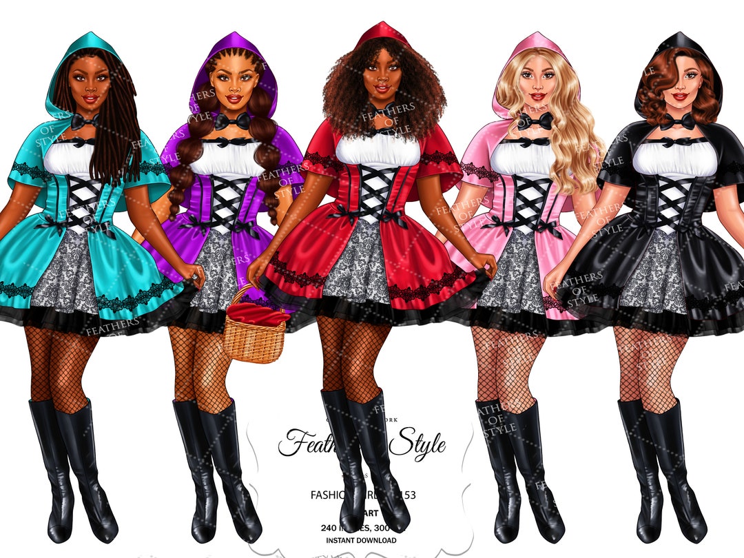 Red Riding Hood Girl Clipart, Halloween Illustration, Halloween Clipart ...