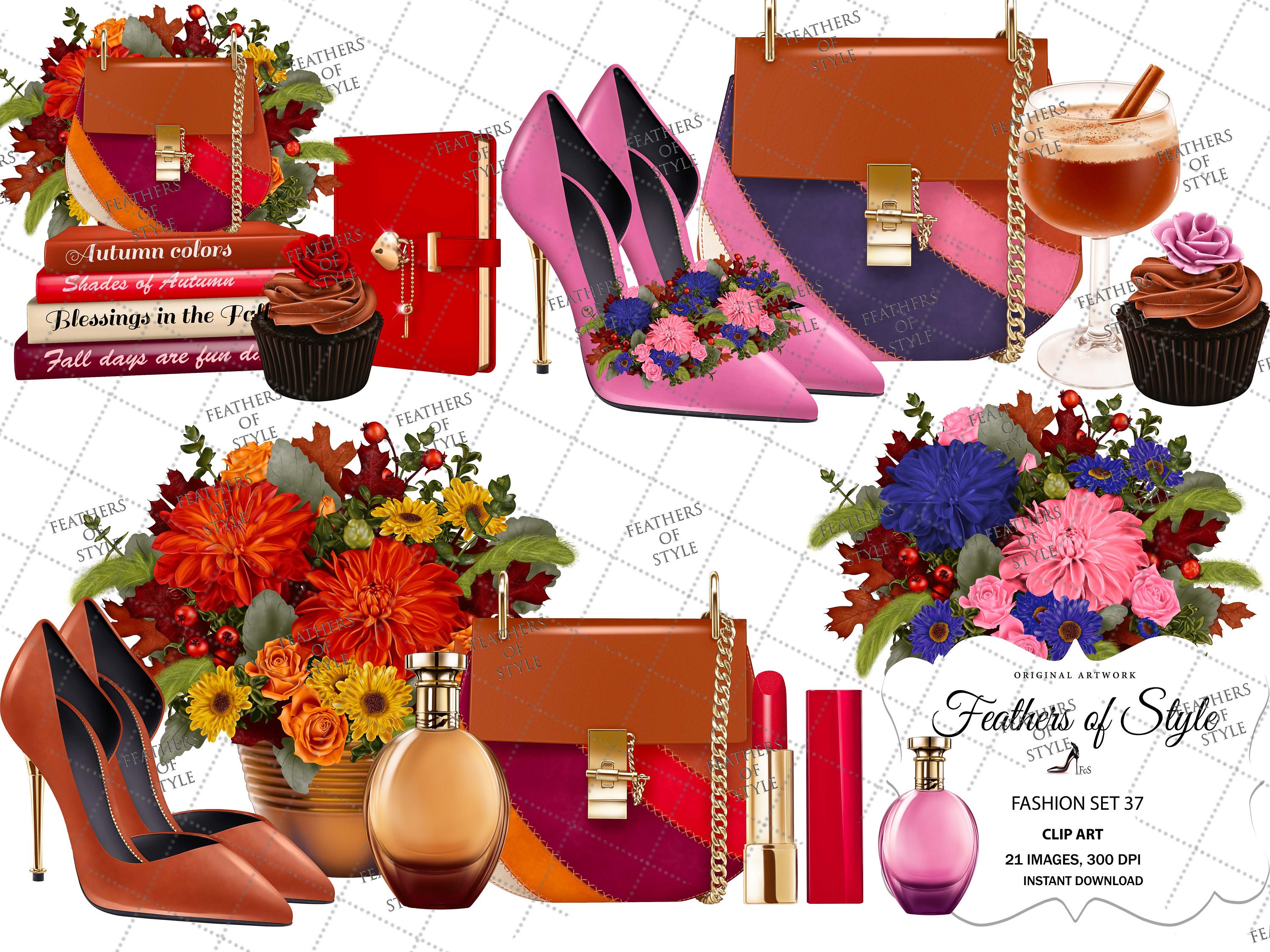 Autumn Fashion Set Fall Clipart Fashion Accessories Clipart - Etsy