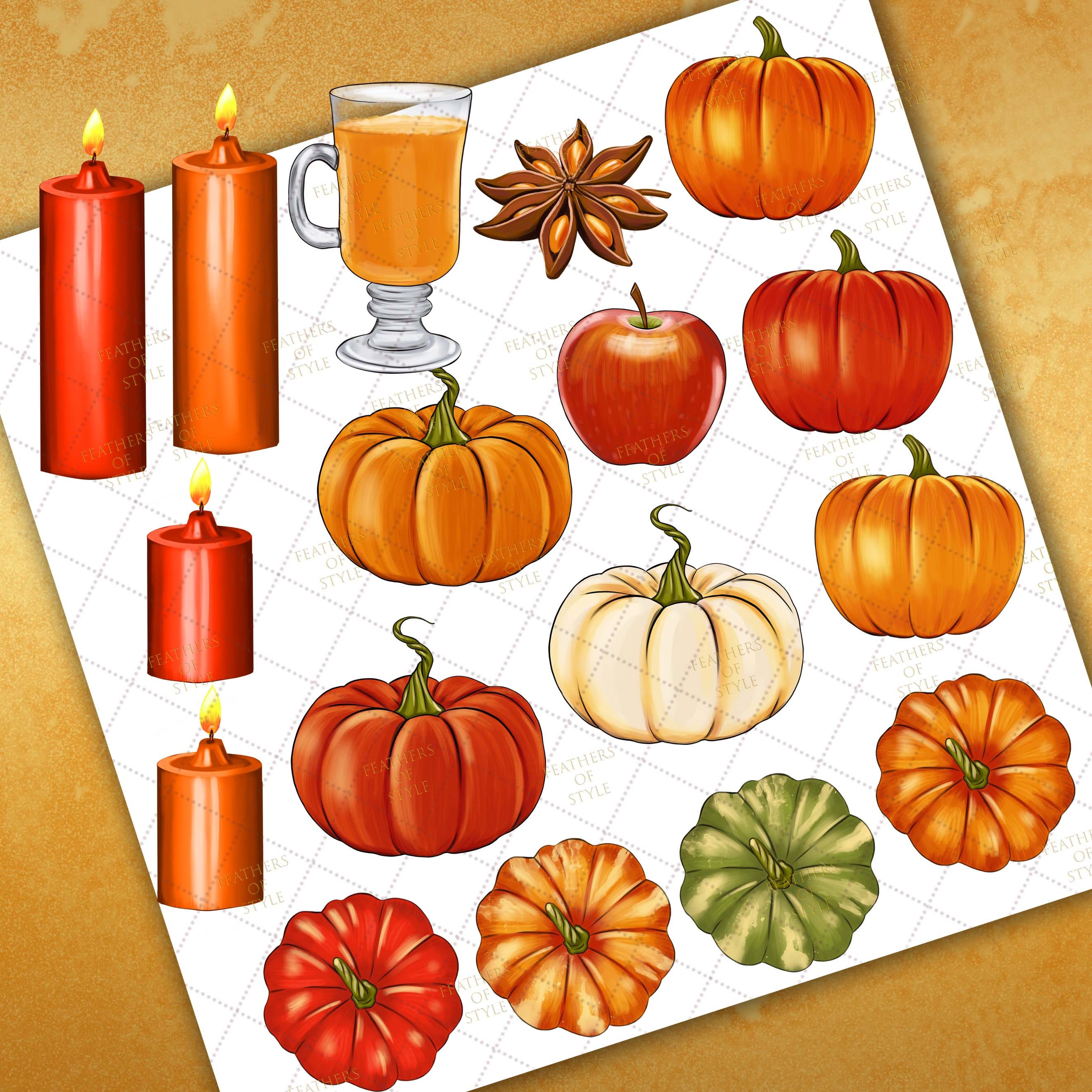 Fall Clipart, Autumn Clipart, Fall Planner, Pumpkins Clipart, Fall ...
