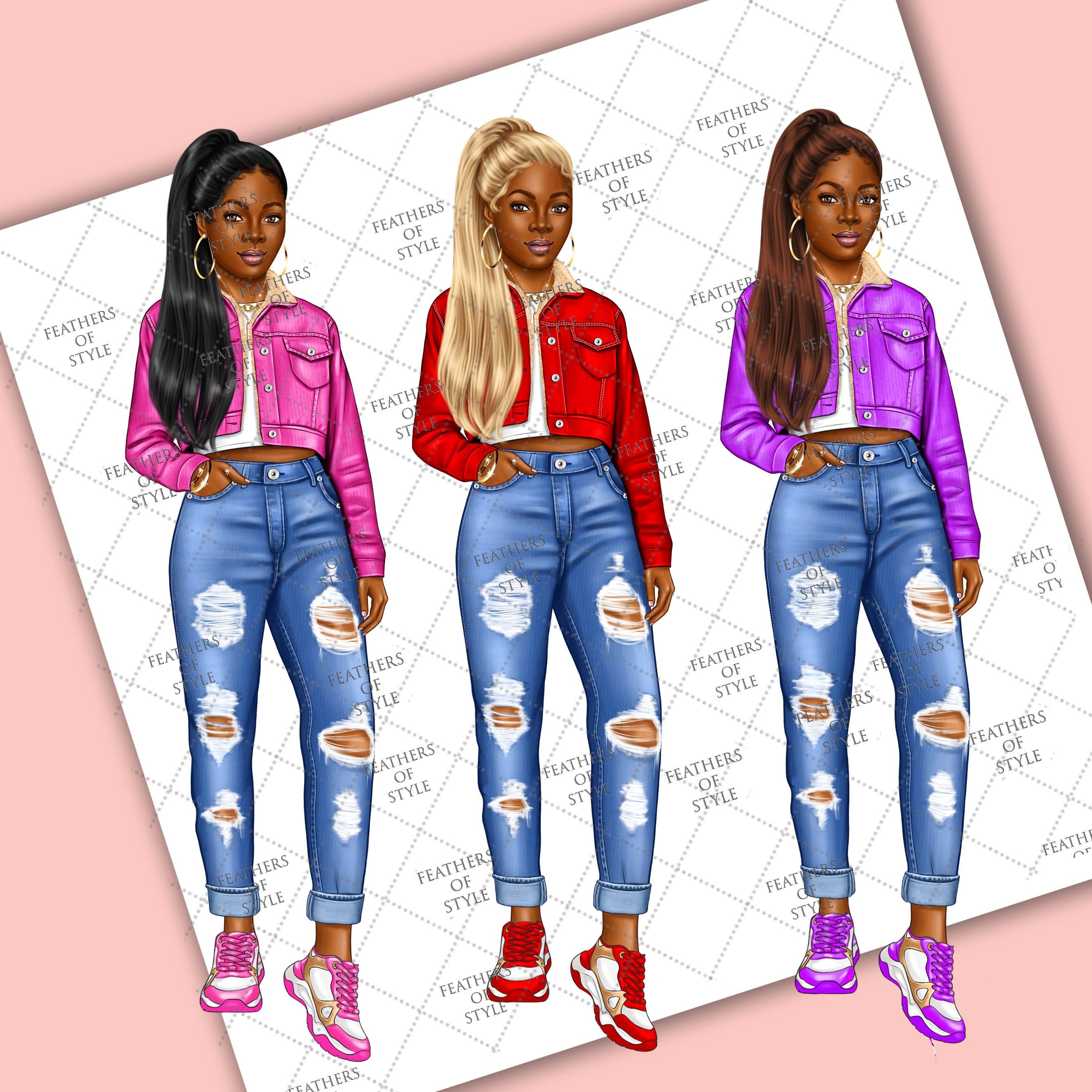 Teenager Girl Clipart Student Girl Clipart Fashion Girl - Etsy