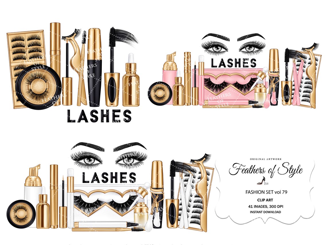 Lashes Accessories Clipart Lash Extension Clipart Lashes - Etsy