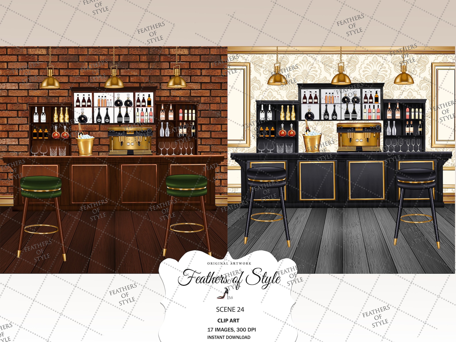Bar Scene, Bar Illustration, Bar Clipart, Bar Background - Etsy
