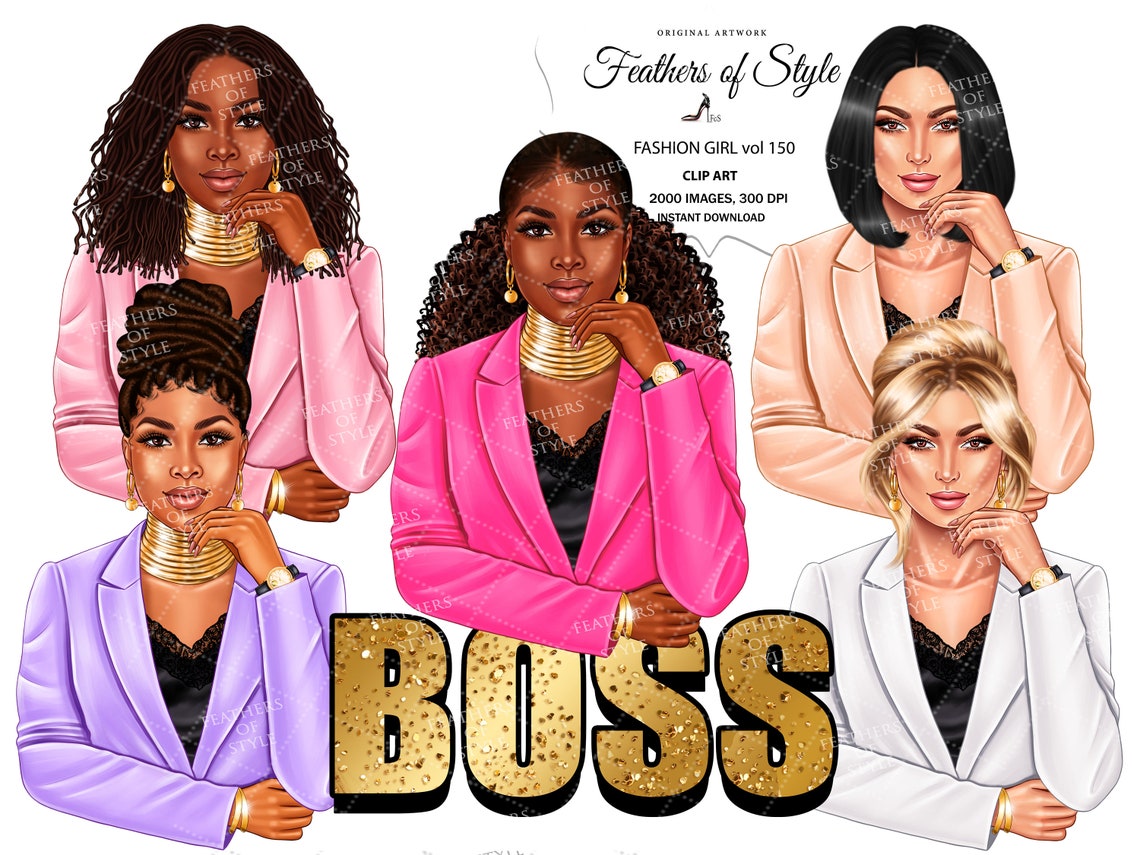Lady Boss Clipart Boss Babe Clipart Planner Girl Clipart - Etsy