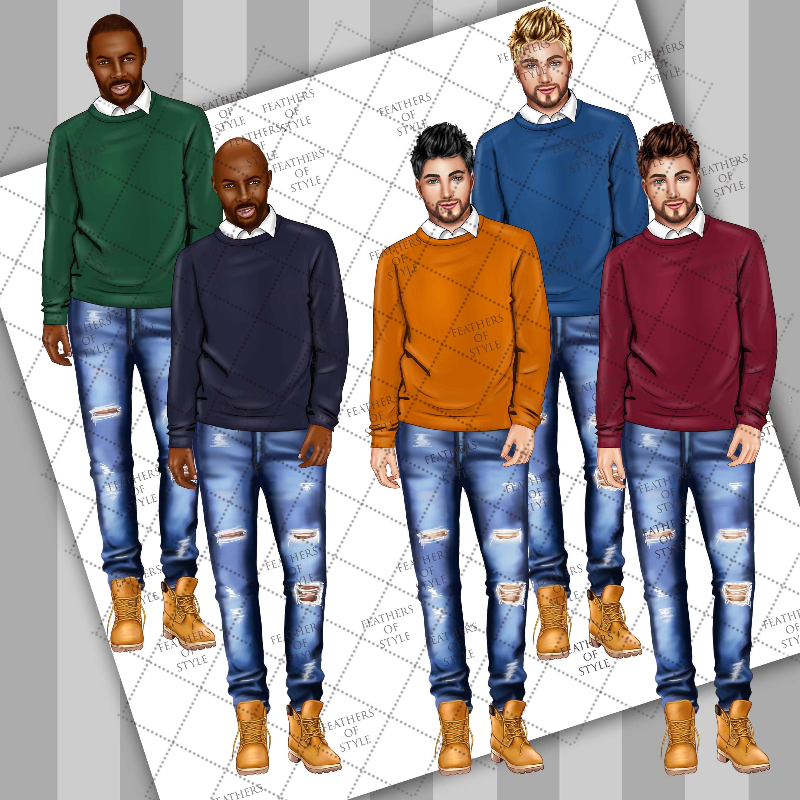 Men Clipart Boyfriend Clipart Casual Man Clipart Boy - Etsy