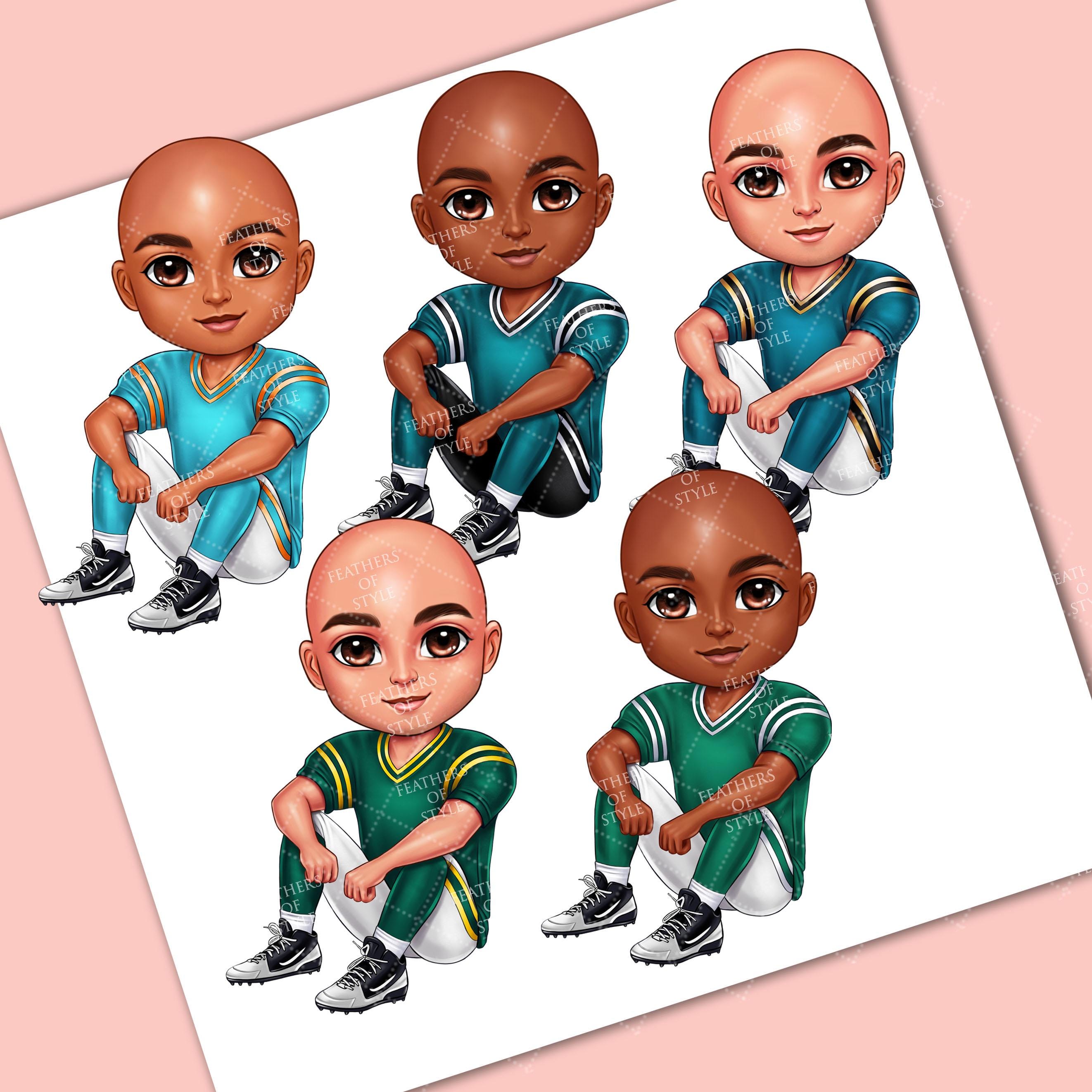 Football Chibi Man Clipart, Sport Chibi Man Clipart, Football Player ...