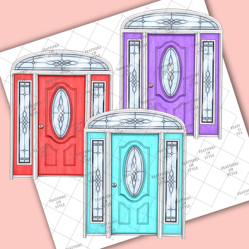 Door Scene Front Door Scene Front Door Illustration Door - Etsy