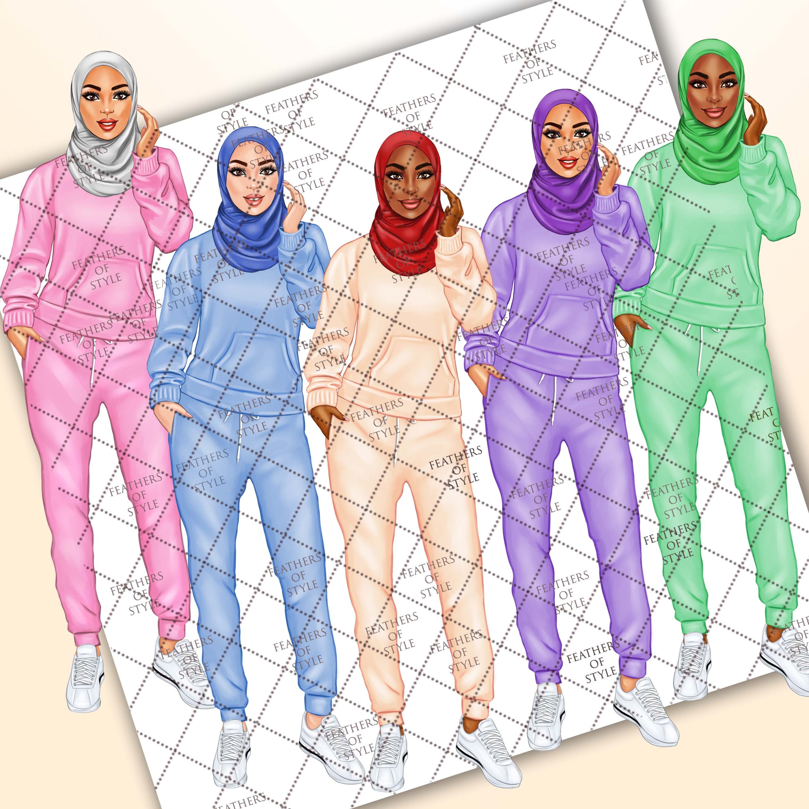 Muslim clipart Muslim women clipart Hijab clipart Afro girl | Etsy