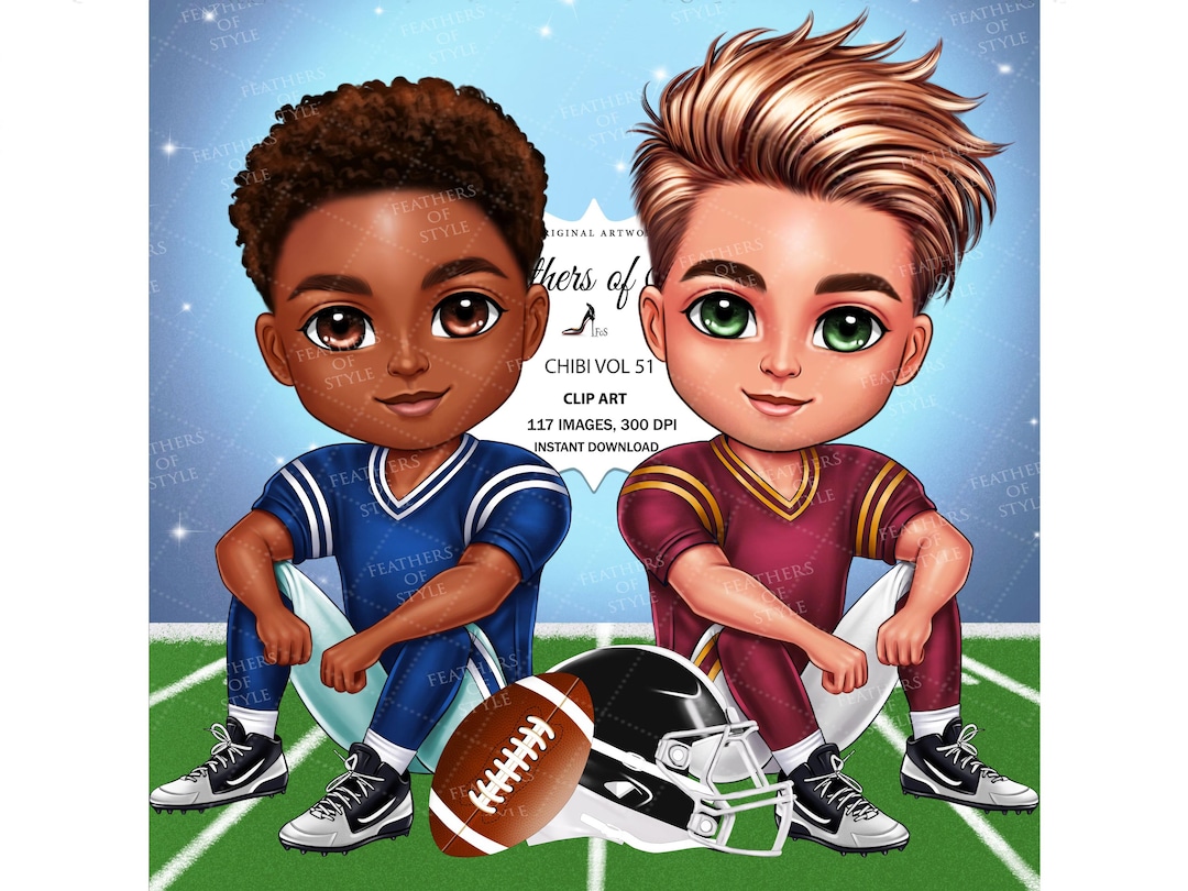 Football Chibi Man Clipart, Sport Chibi Man Clipart, Football Player ...