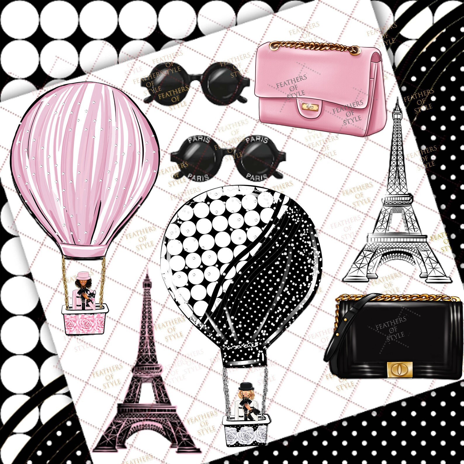 Paris Girls Clipart Spring Fashion Clipart Fashion Girl - Etsy