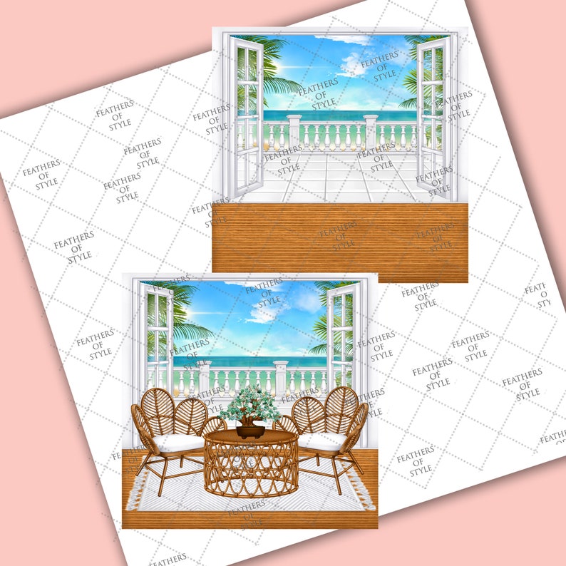 Summer Vacation Scene Summer Illustration Summer Background | Etsy