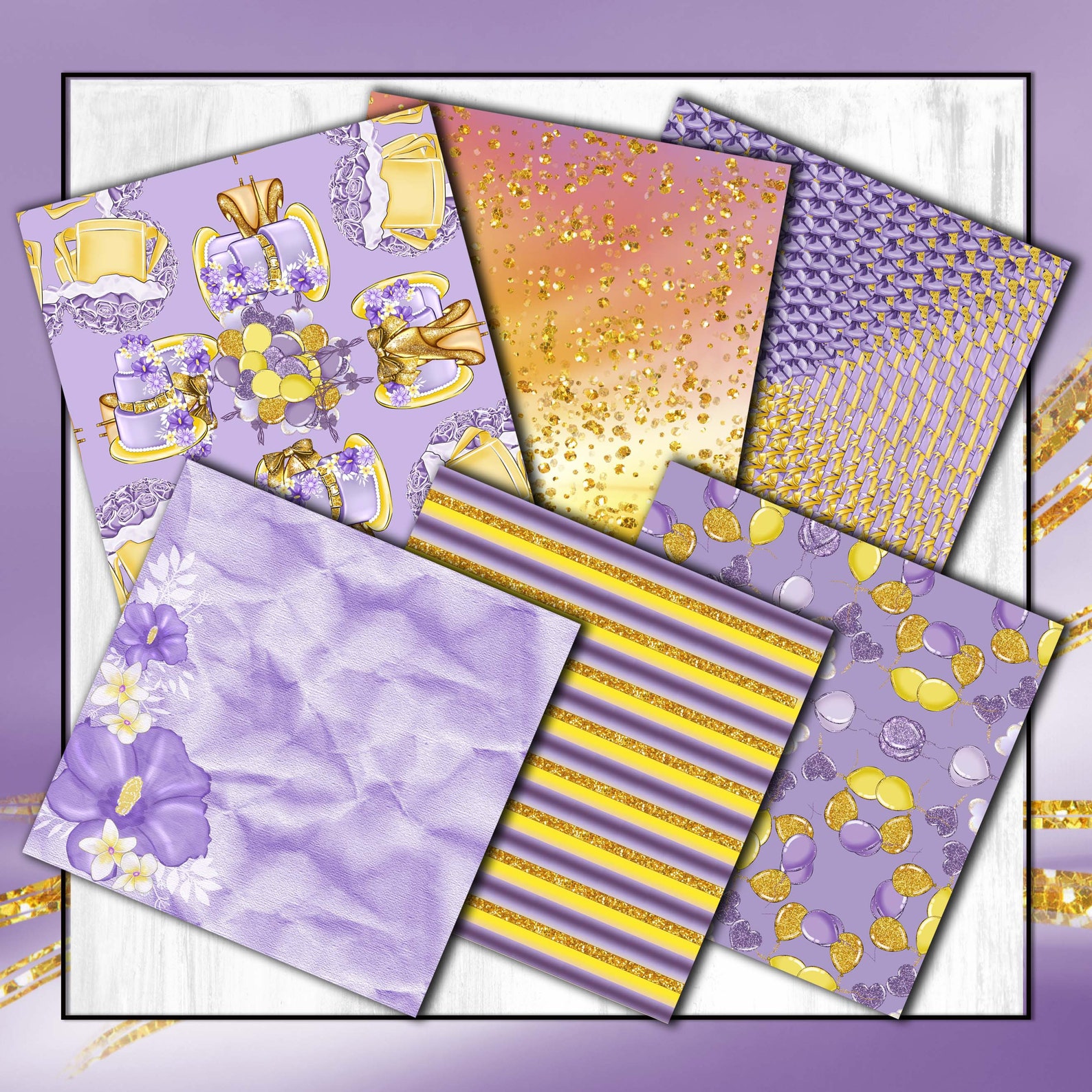 Sping Digital Paper Party Background Spring Patterns Happy Birthday ...