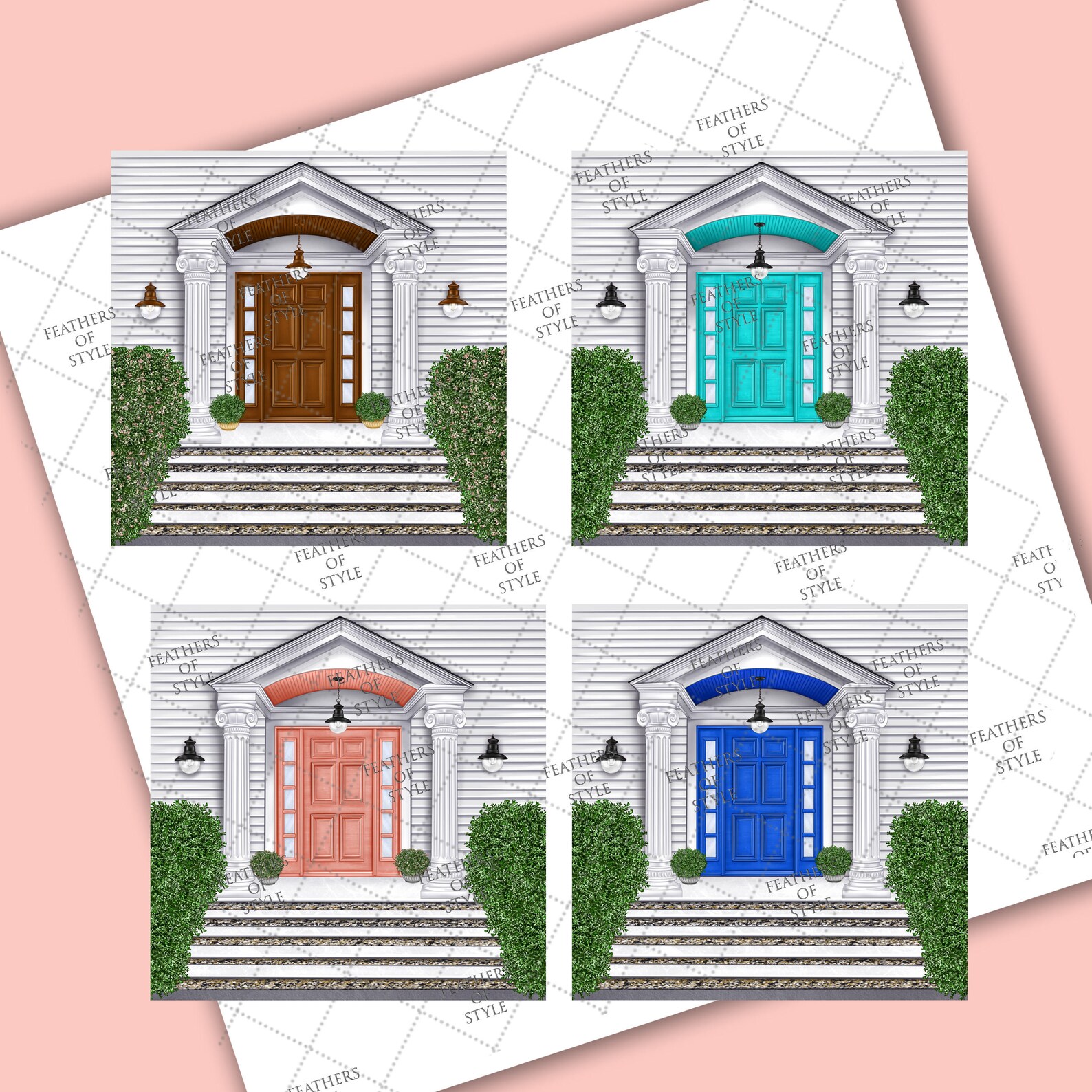Door Scene Front Door Scene Front Door Illustration Door - Etsy