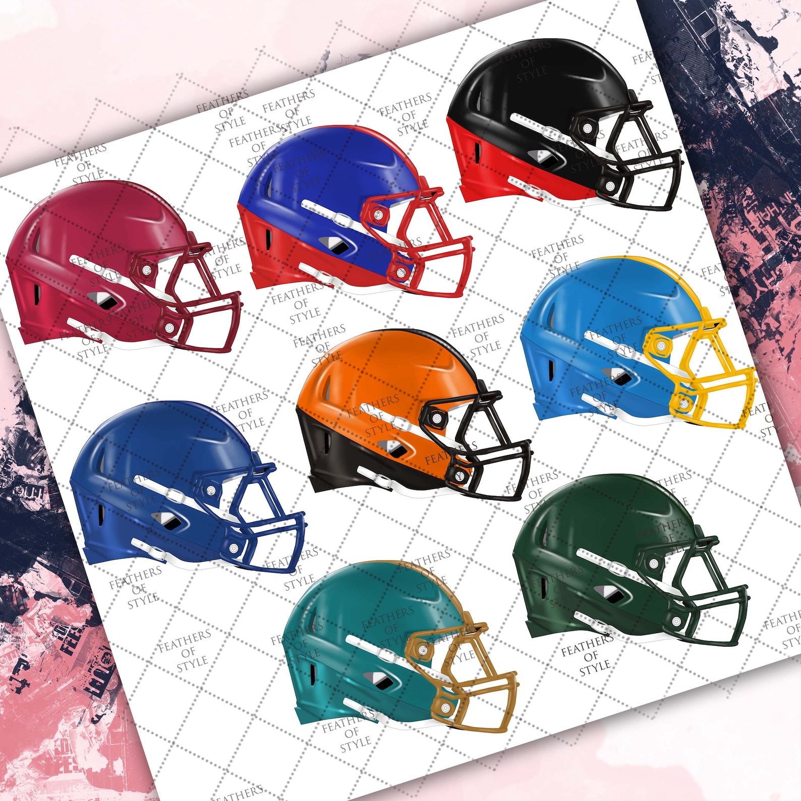 Football Helmet Clipart Football Clipart Football Numbers - Etsy