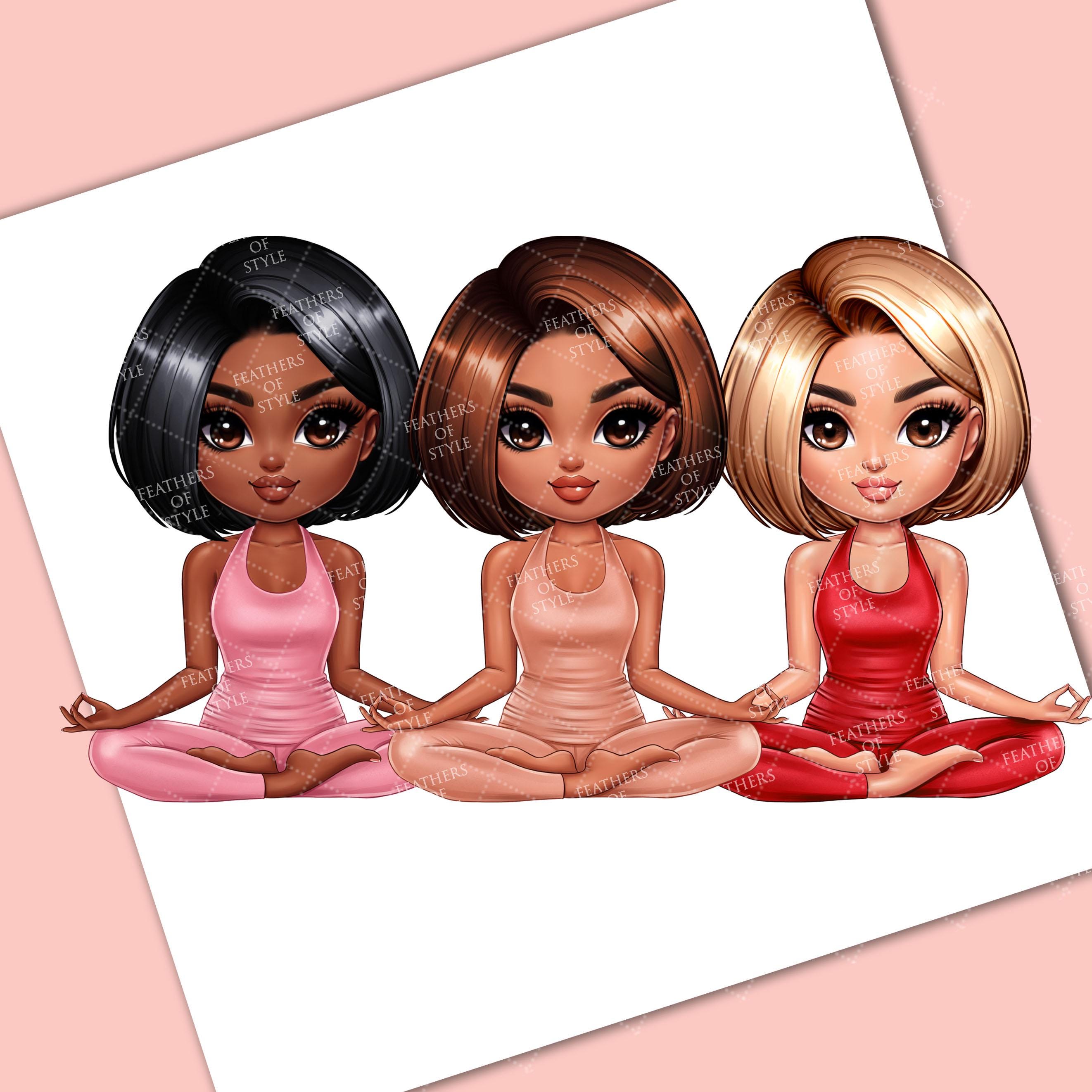 Yoga Chibi Clipart, Yoga Clipart, Boss Chibi Doll Clipart, Chibi Girl ...