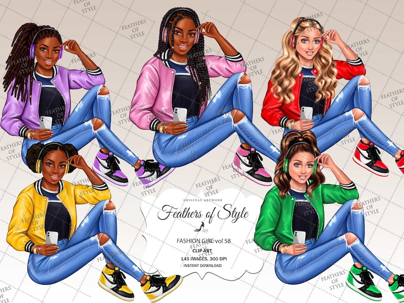 School Girl Clipart Teenager Girl Clipart Student Girl | Etsy