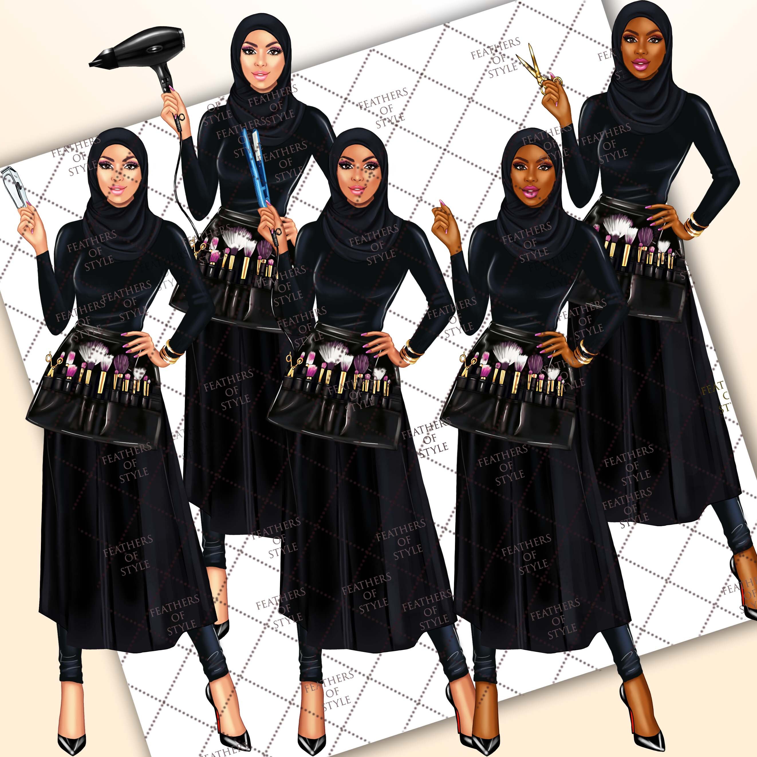 Muslim Women Clipart Muslim Clipart Hijab Clipart Afro Girl - Etsy