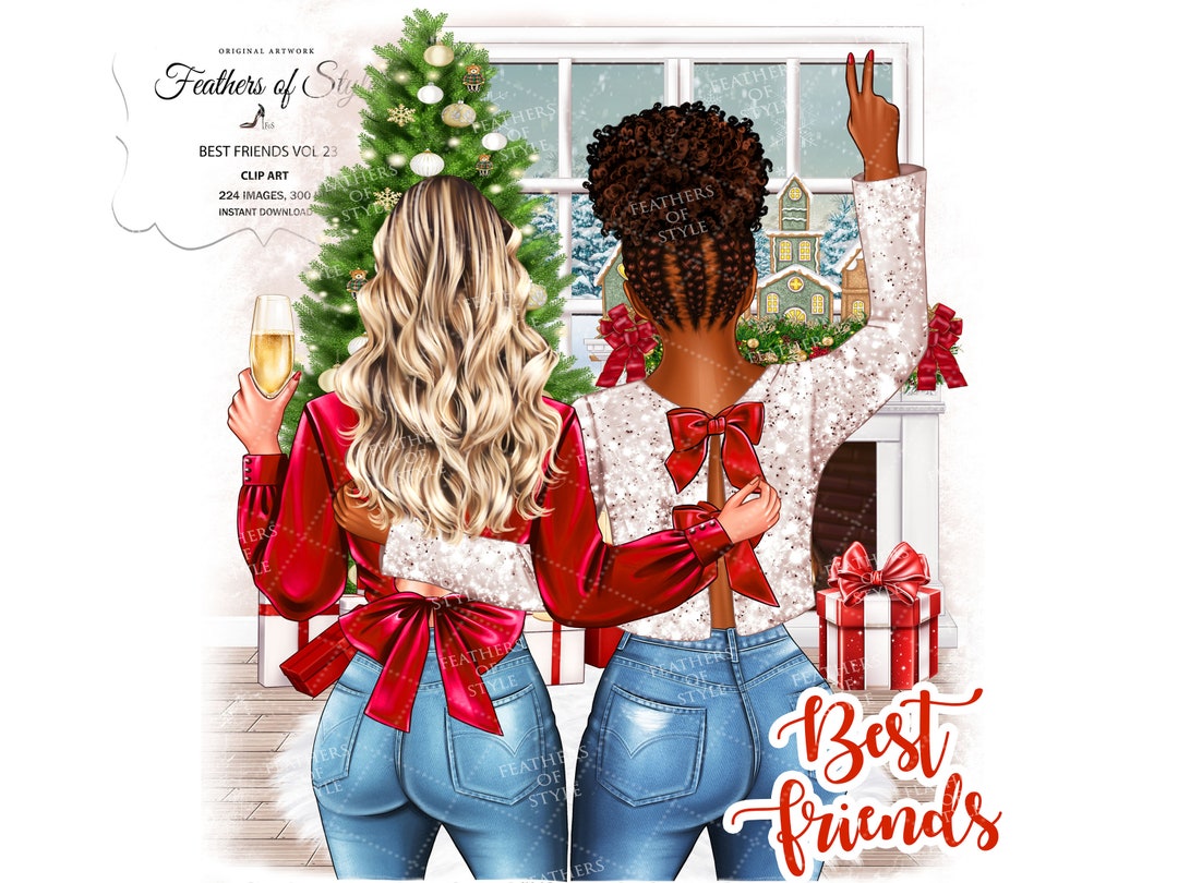 Christmas Best Friends Clipart, Christmas Clipart, Soul Sisters Clipart ...