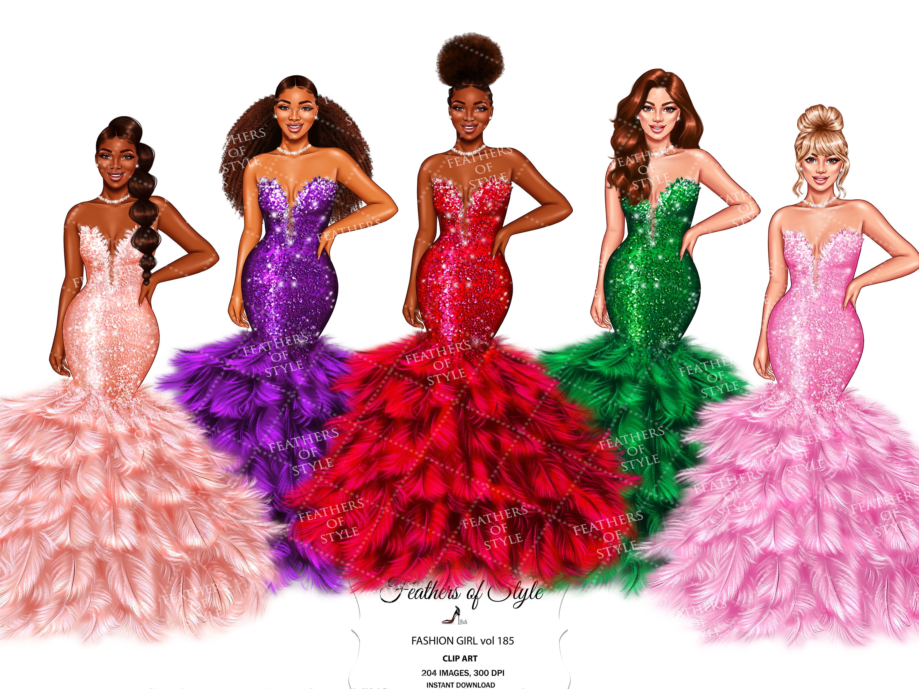 Fashion Prom Dresses Clip Art