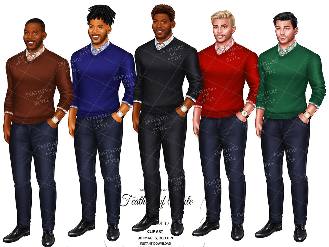 Man Clipart, Boyfriend Clipart, Casual Man Clipart, Boy Clipart, Male ...