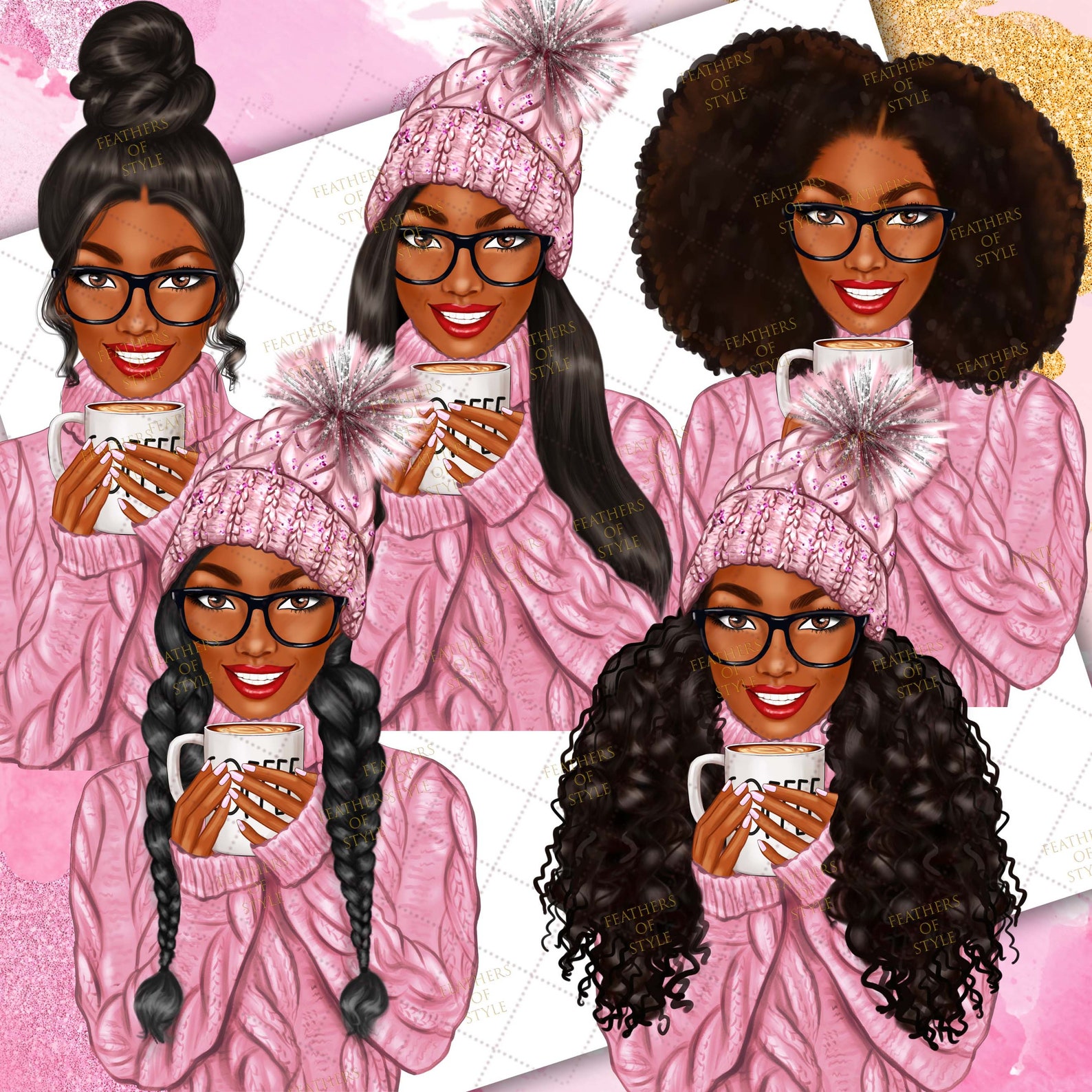 Winter Clipart Winter Girl Clipart Fashion Girls Clipart - Etsy