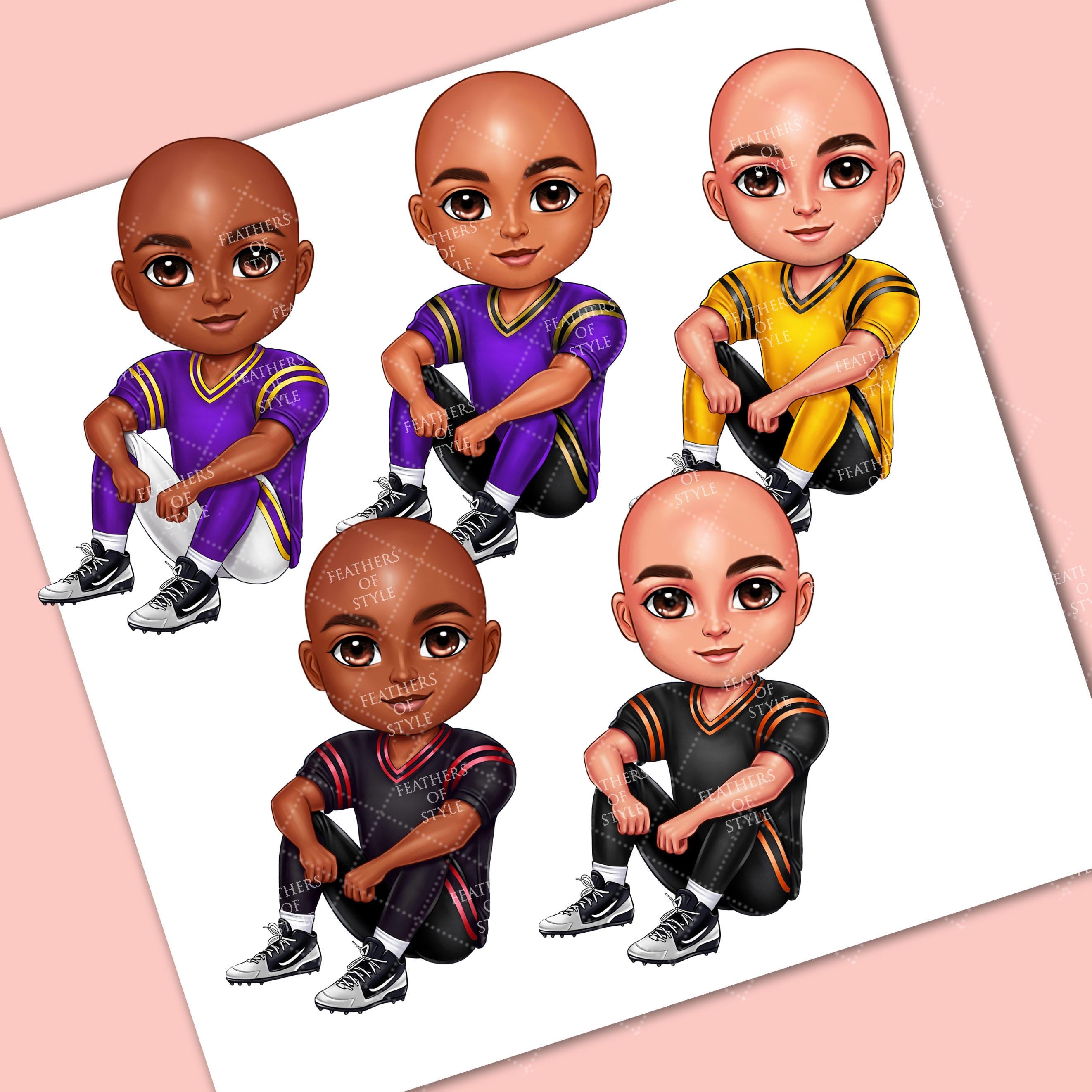 Football Chibi Man Clipart, Sport Chibi Man Clipart, Football Player ...